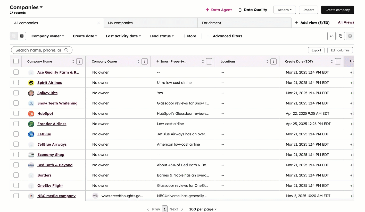 Enrich your contact and company data